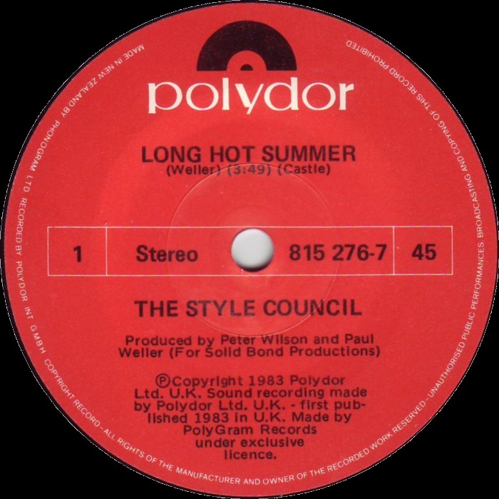 Long Hot Summer / Le depart by The Style Council (Single; Polydor; 815 ...