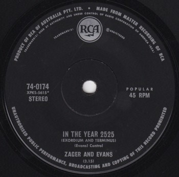 In the Year 2525 (Exordium & Terminus) / Little Kids by Zager & Evans ...