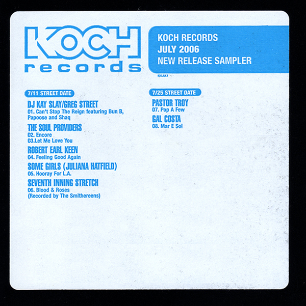 Koch Records July 2006 New Release Sampler by Various Artists ...