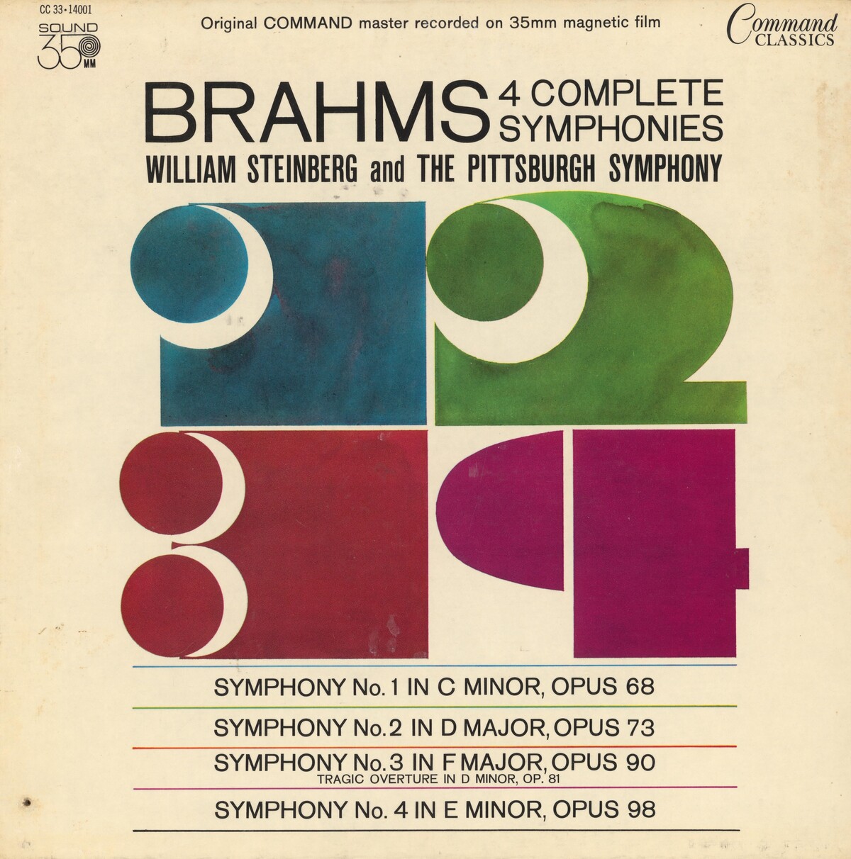 4 Complete Symphonies: Symphony No. 1 in C minor, Opus 68; Symphony No ...