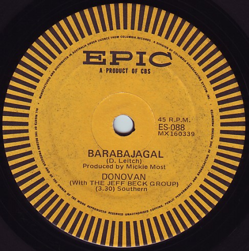 Barabajagal / Trudi by Donovan & Jeff Beck Group (Single; Epic; ES-088 ...
