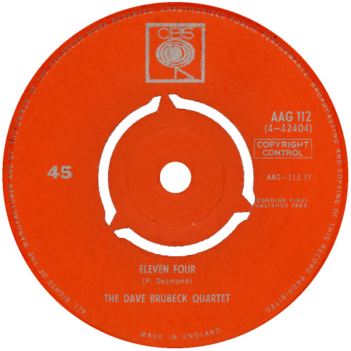 Eleven Four / Countdown by The Dave Brubeck Quartet (Album; CBS; AAG ...