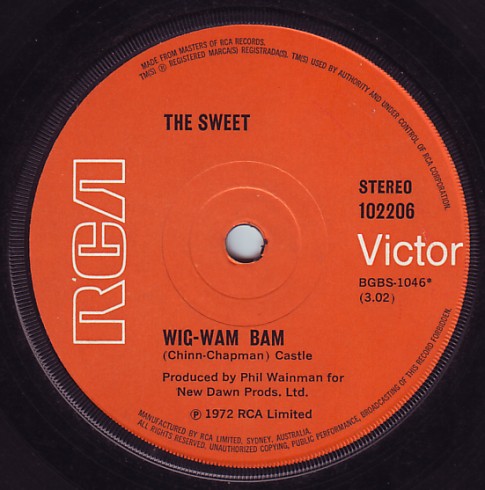 Wig-Wam Bam / New York Connection by The Sweet (Single; RCA Victor ...
