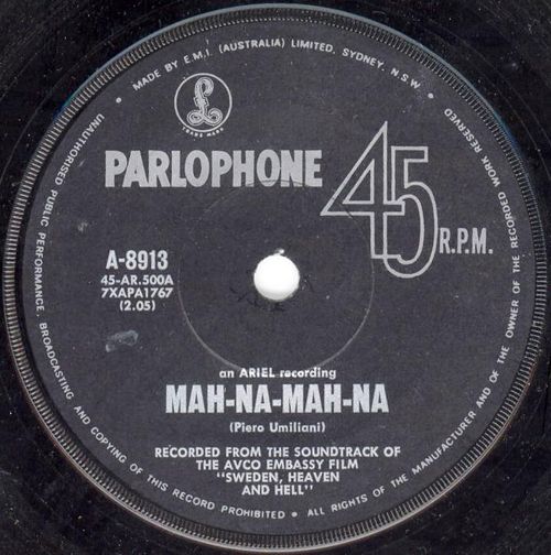 Mah-na-mah-na / You Tried to Warn Me by Piero Umiliani (Single; Parlophone; A-8913): Reviews ...