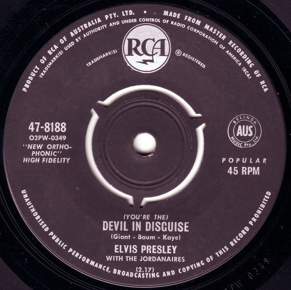 (You're The) Devil in Disguise / Please Don't Drag That String Around by Elvis Presley (Single ...