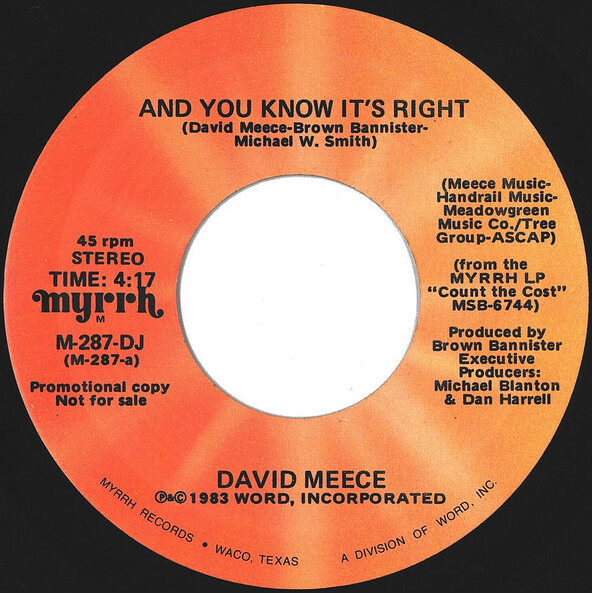 And You Know It's Right by David Meece (Single): Reviews, Ratings ...