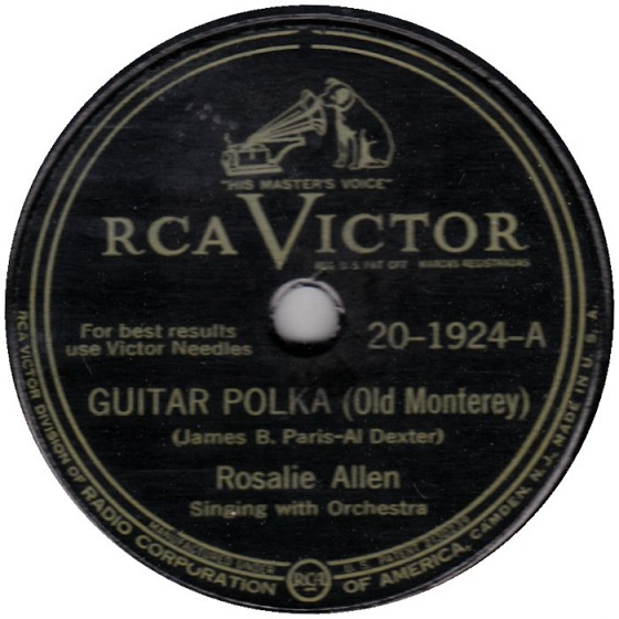 Guitar Polka (Old Monterey) / I Want to Be a Cowboy's Sweetheart by ...