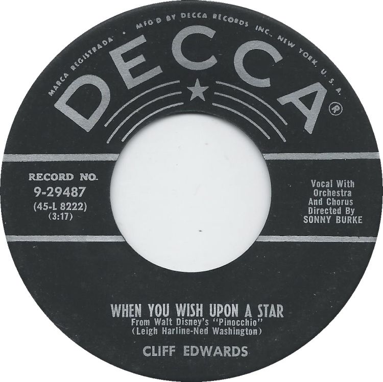 When You Wish Upon a Star / Give a Little Whistle by Cliff Edwards ...