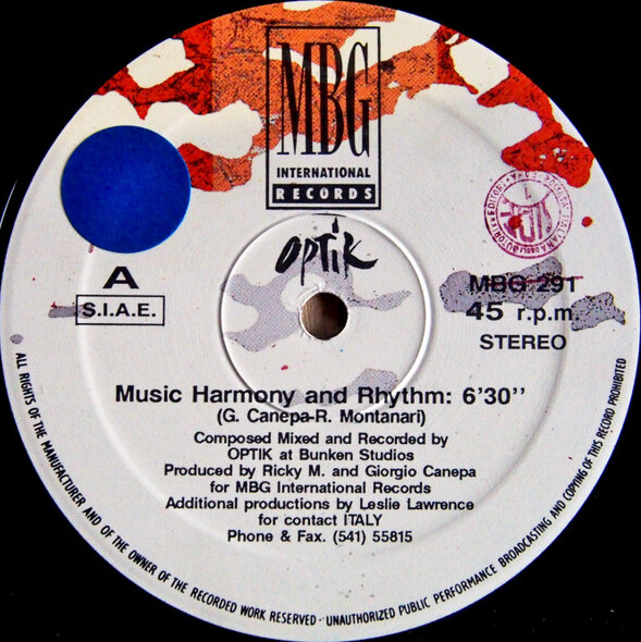 Music Harmony and Rhythm / A Gift / Illusions by Optik (Single, Deep ...