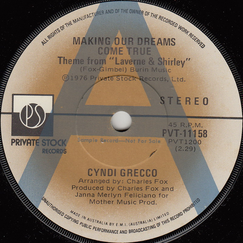 Making Our Dreams Come True / Watching You by Cyndi Grecco (Single ...