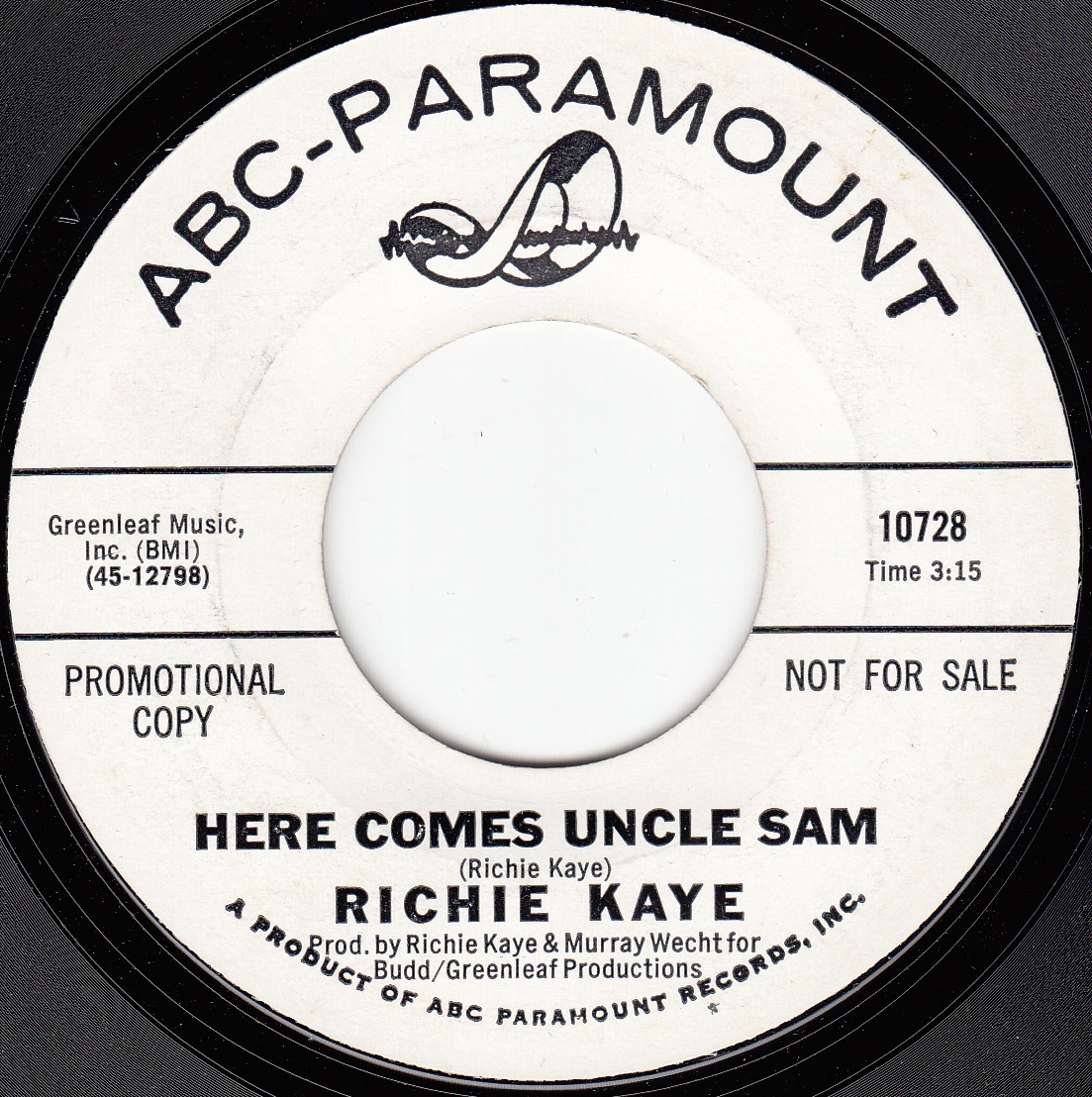 Here Comes Uncle Sam / Where's My Little Sister by Richard Kaye (Single ...