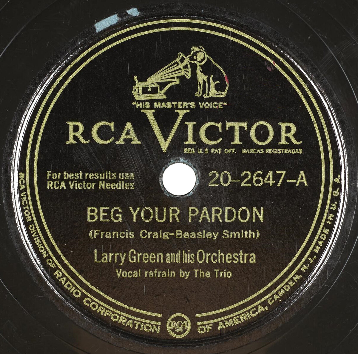 Beg Your Pardon / Can It Ever Be the Same? by Larry Green and His ...