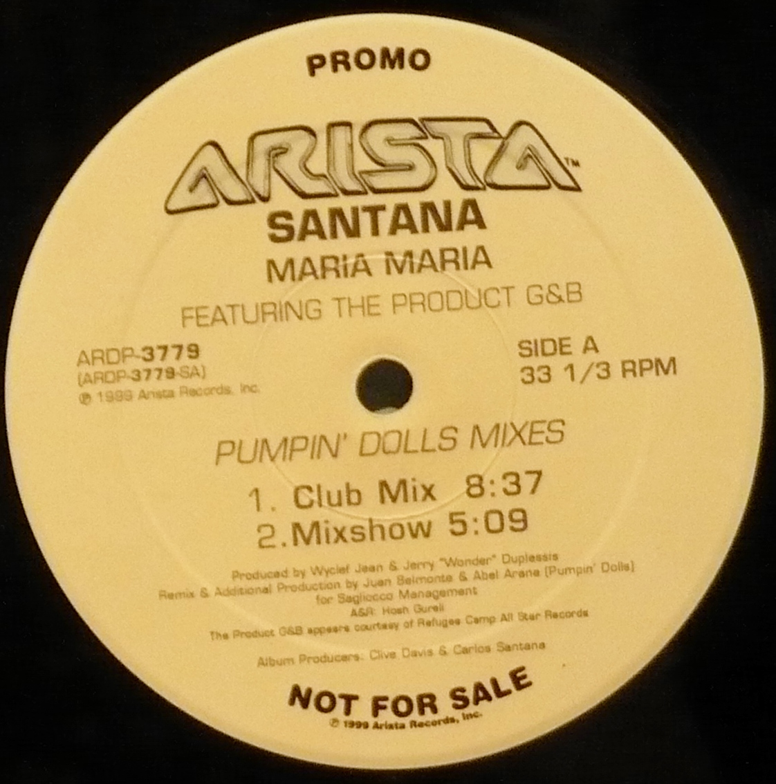 Maria Maria (Featuring The Product G&B) by Santana (Single; Arista ...
