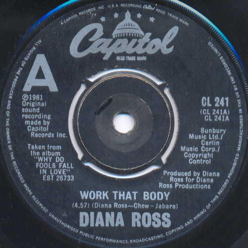 Work That Body / Two Can Make It by Diana Ross (Single; Capitol; CL 241 ...