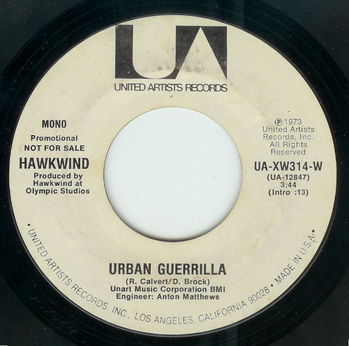 Urban Guerilla by Hawkwind (Single; United Artists; UA-XW314-W ...