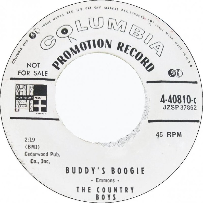 Buddy's Boogie / Raisin' the Dickens by The Country Boys (Single ...