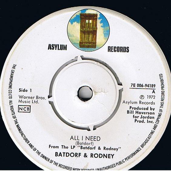 All I Need / Between the Ages by Batdorf & Rodney (Single): Reviews ...