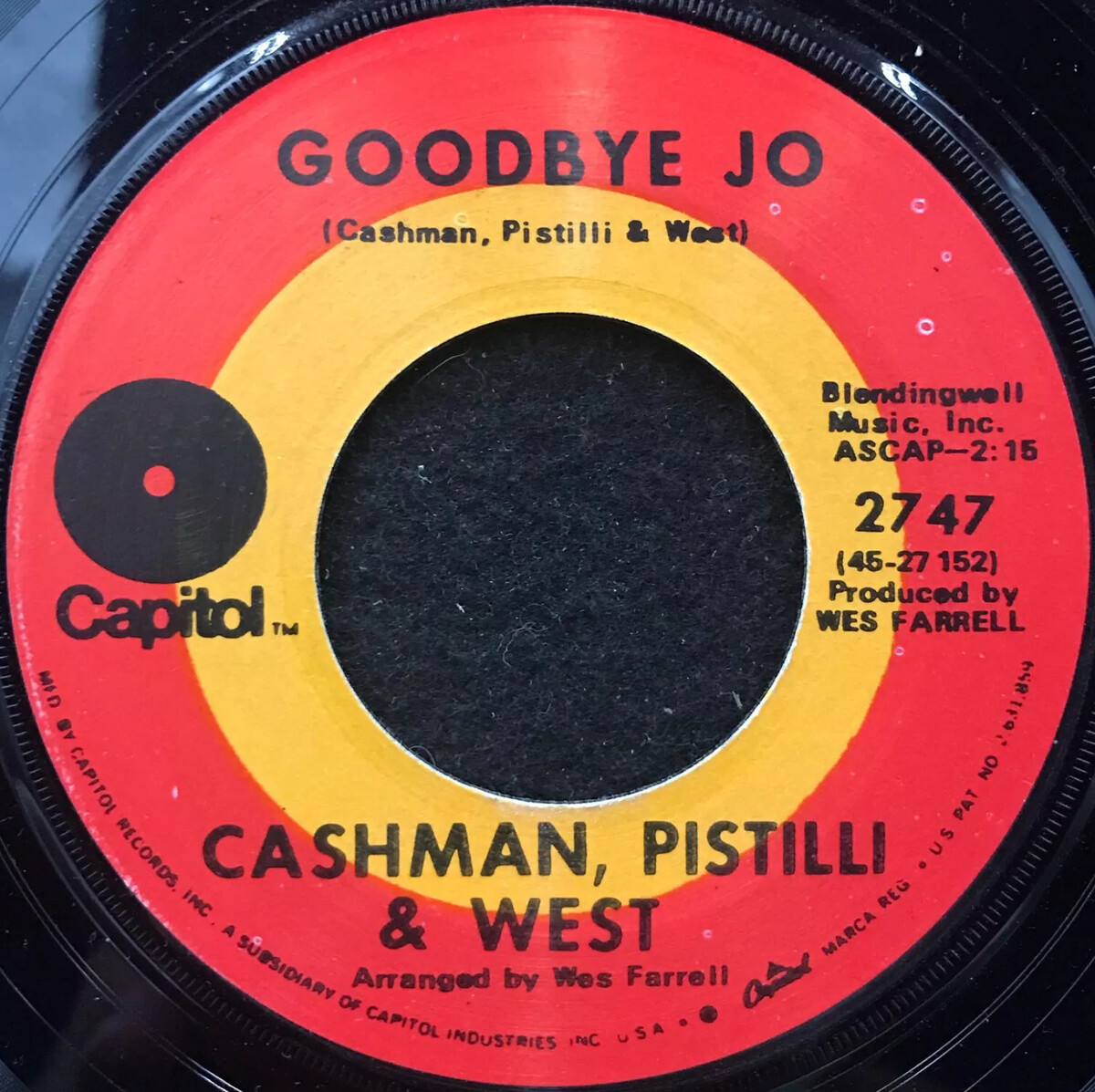 Goodbye Jo / She Never Looked Better by Cashman, Pistilli & West ...