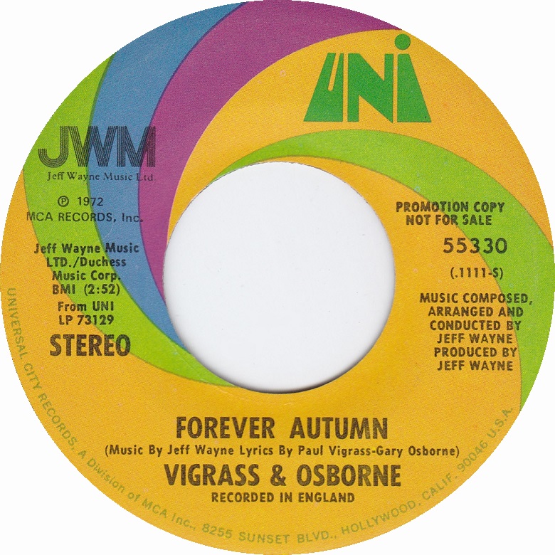 Forever Autumn / Men of Learning by Vigrass & Osborne (Single ...