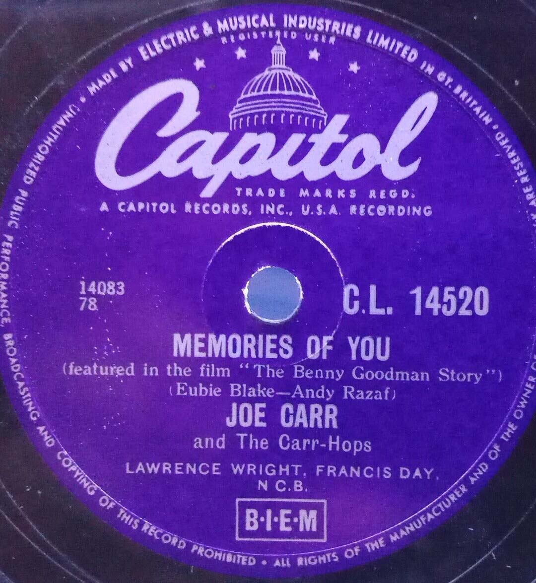 Memories of You / Henderson Stomp by Joe Carr and The Carr-Hops (Single ...