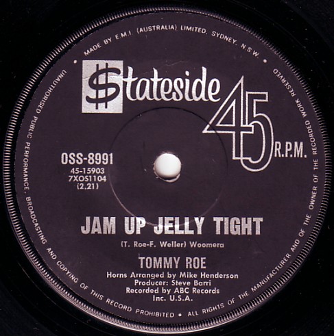 Jam Up Jelly Tight / Moontalk by Tommy Roe (Single; Stateside; OSS-8991 ...