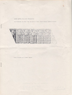 New and Slightly Used Text-Sound Compositions by Larry Wendt (Album ...