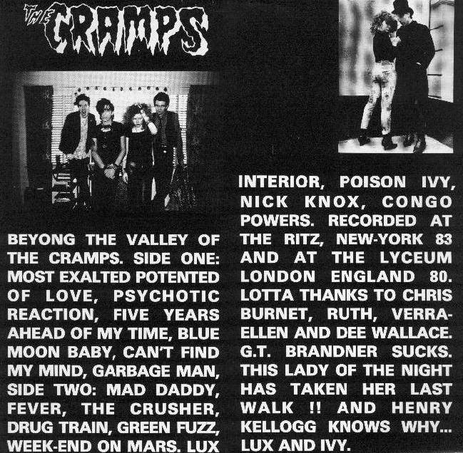 Beyond The Valley of The Cramps by The Cramps (Bootleg, Psychobilly): Reviews, Ratings, Credits ...