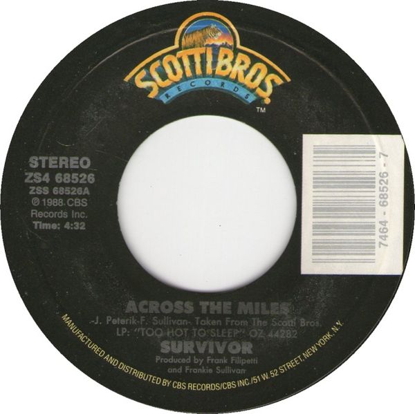 Across the Miles / Burning Bridges by Survivor (Single, AOR): Reviews ...