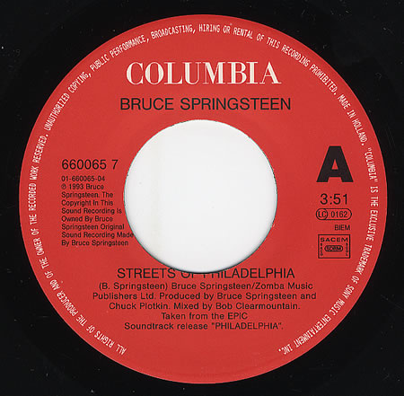 Streets of Philadelphia / If I Should Fall Behind by Bruce Springsteen ...