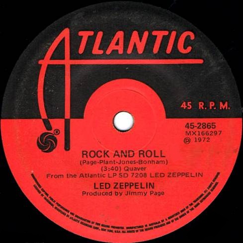 Rock and Roll / Four Sticks by Led Zeppelin (Single; Atlantic; 45-2865 ...
