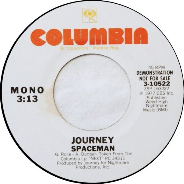 Spaceman by Journey (Single; Columbia; 3-10522): Reviews, Ratings ...