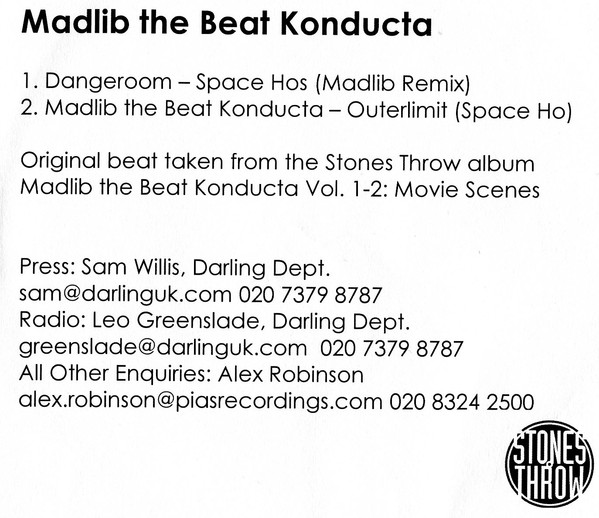 Space Hos by Dangeroom / Madlib the Beat Konducta (Single, Instrumental ...