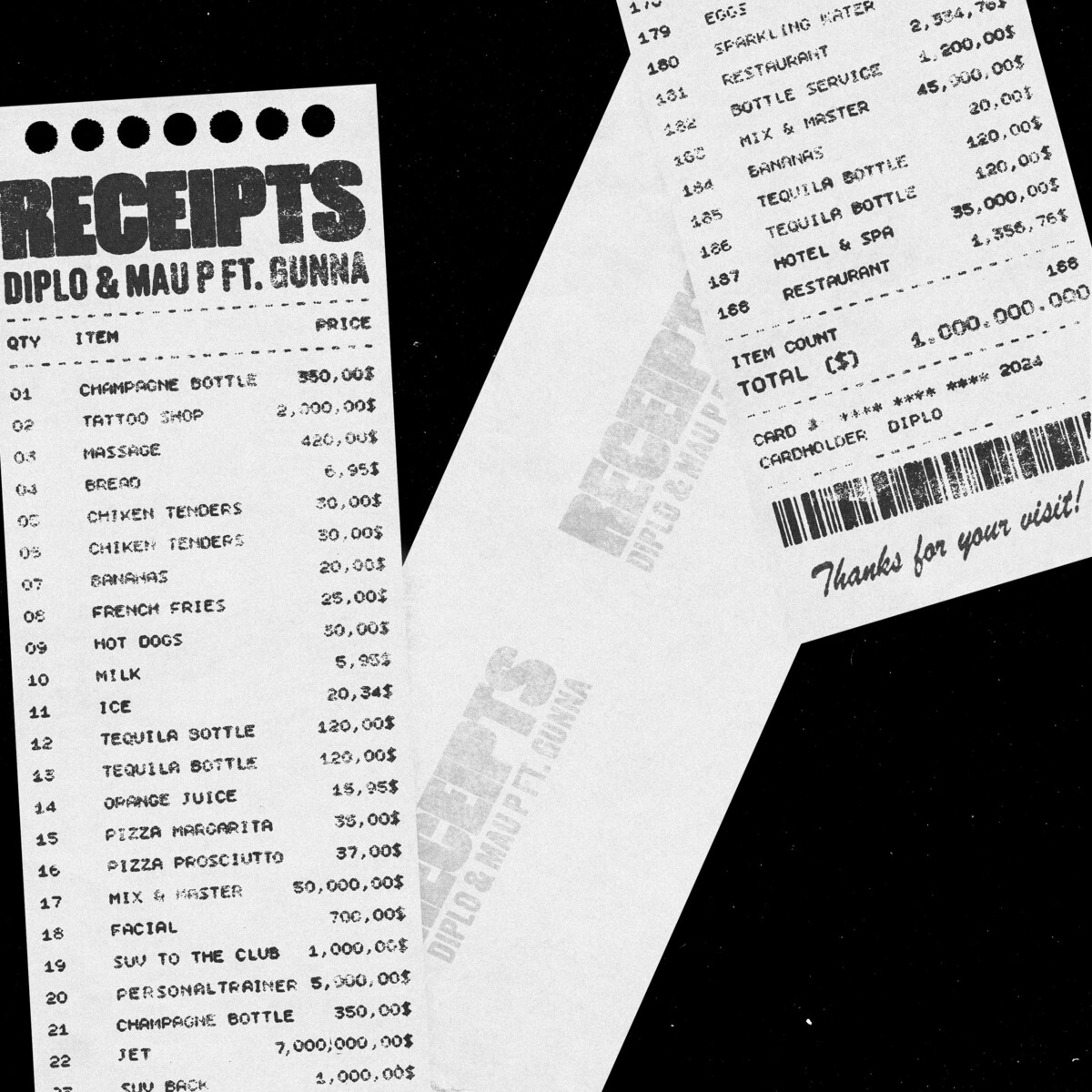 Receipts by Diplo & Mau P (Single, Tech House): Reviews, Ratings ...