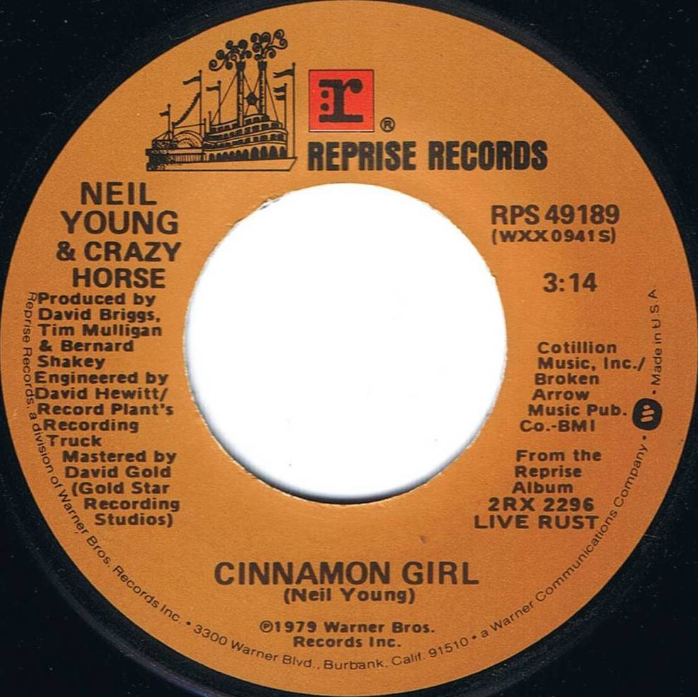 The Loner / Cinnamon Girl by Neil Young & Crazy Horse (Single; Reprise ...