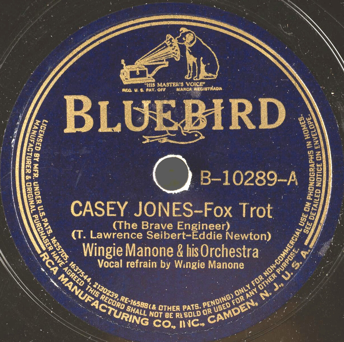 Casey Jones (The Brave Engineer) / Jumpy Nerves by Wingie Manone & His ...