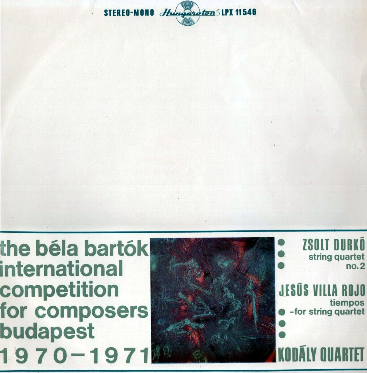 The Béla Bartók International Competition for Composers Budapest 1970 ...