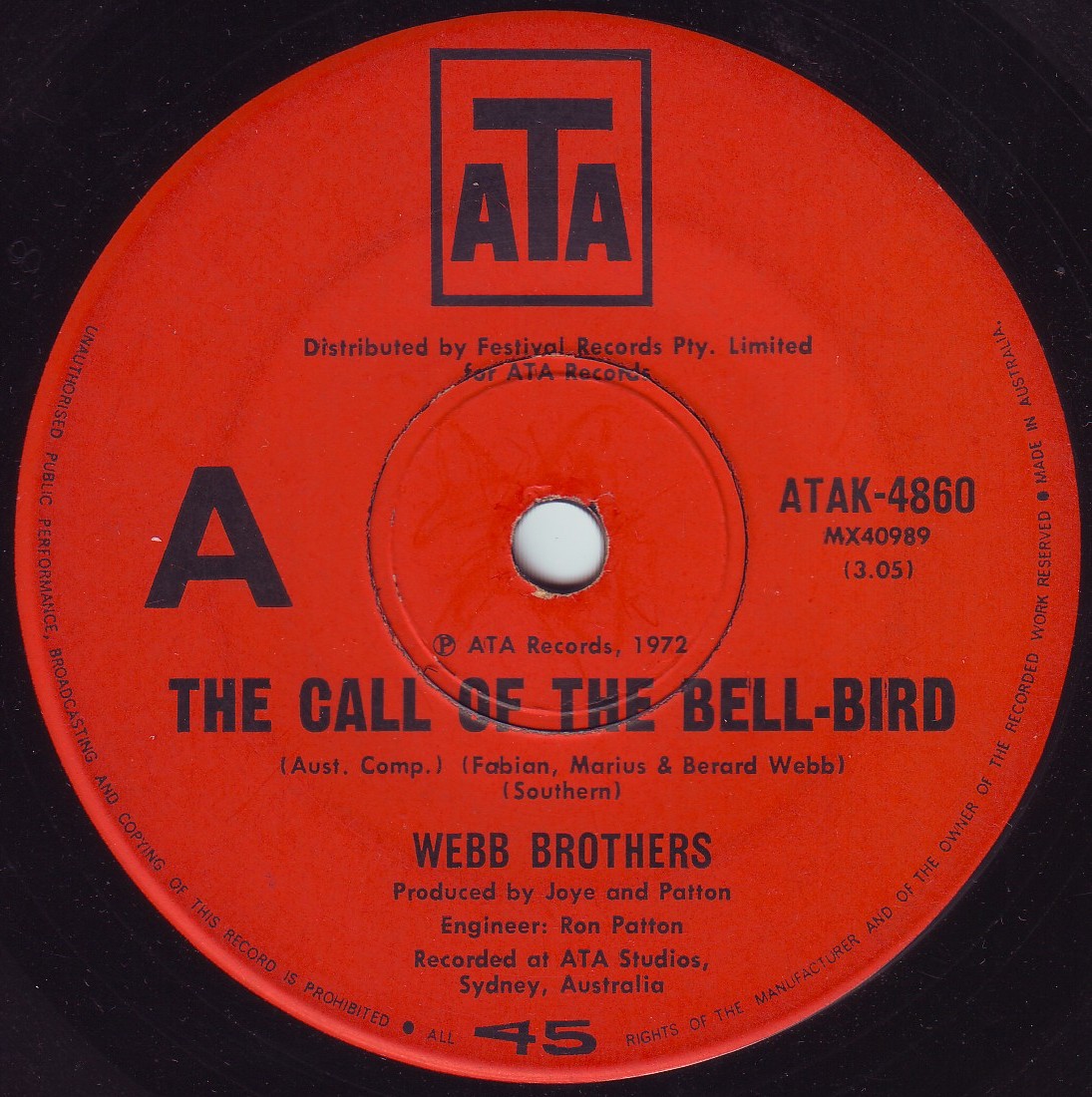 Call of the Bellbird / The Melody of the Rain by The Webb Brothers ...