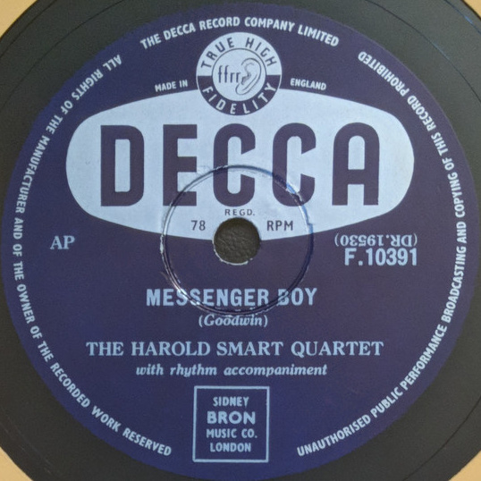 Messenger Boy / Happy Tango by The Harold Sharp Quartet (Single ...