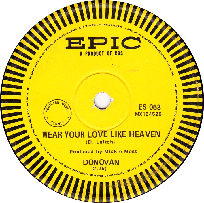 Wear Your Love Like Heaven / Oh Gosh by Donovan (Single; Epic; ES-053): Reviews, Ratings ...