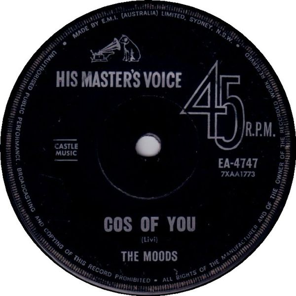'Cos of You / Say Hello to Me by The Moods (Single, Garage Rock ...