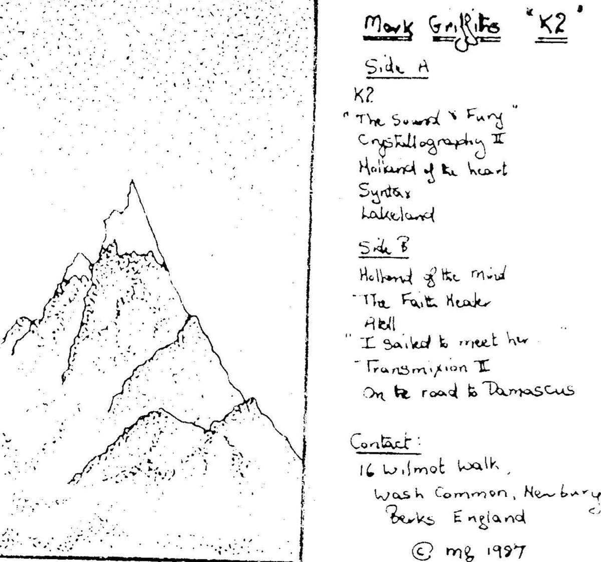 K2 by Mark Griffiths (Album; n/a; n/a): Reviews, Ratings, Credits, Song list - Rate Your Music