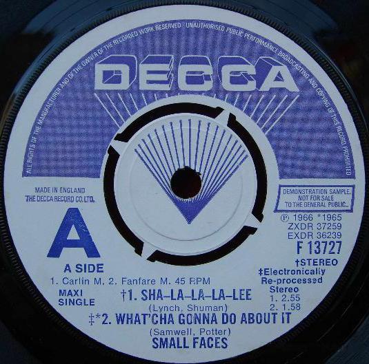 Sha-La-La-La-Lee by Small Faces (EP; Decca; F 13727): Reviews, Ratings ...