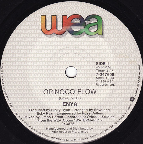 Orinoco Flow / Out of the Blue by Enya (Single; WEA; 7-247608): Reviews ...