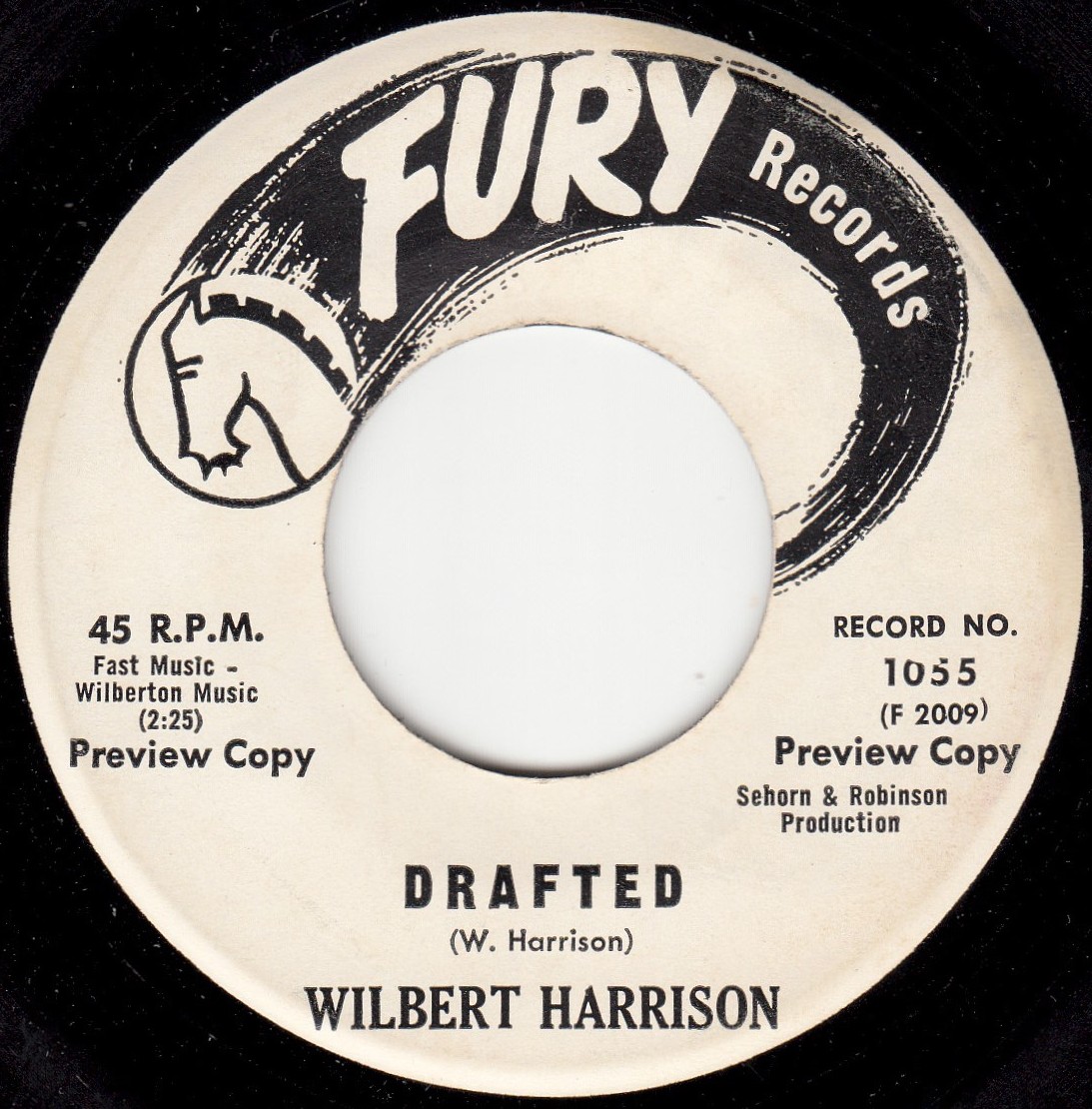 Drafted / My Heart Is Yours by Wilbert Harrison (Single; Fury; 1055 ...