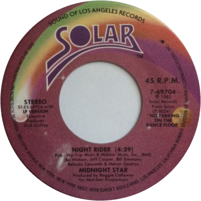 Night Rider / Slow Jam by Midnight Star (Single; Solar; 7-69704 ...