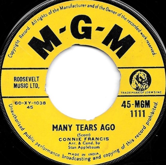 Many Tears Ago / Senza mamma (With No One) by Connie Francis (Single ...