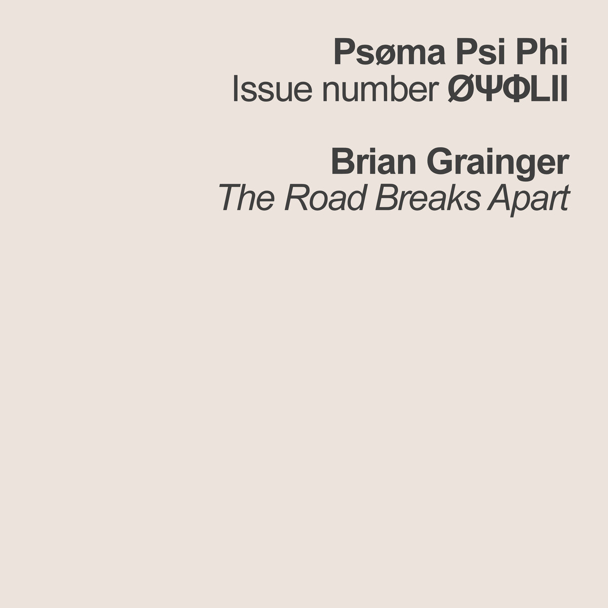 The Road Breaks Apart by Brian Grainger (Album): Reviews, Ratings, Credits, Song list - Rate ...