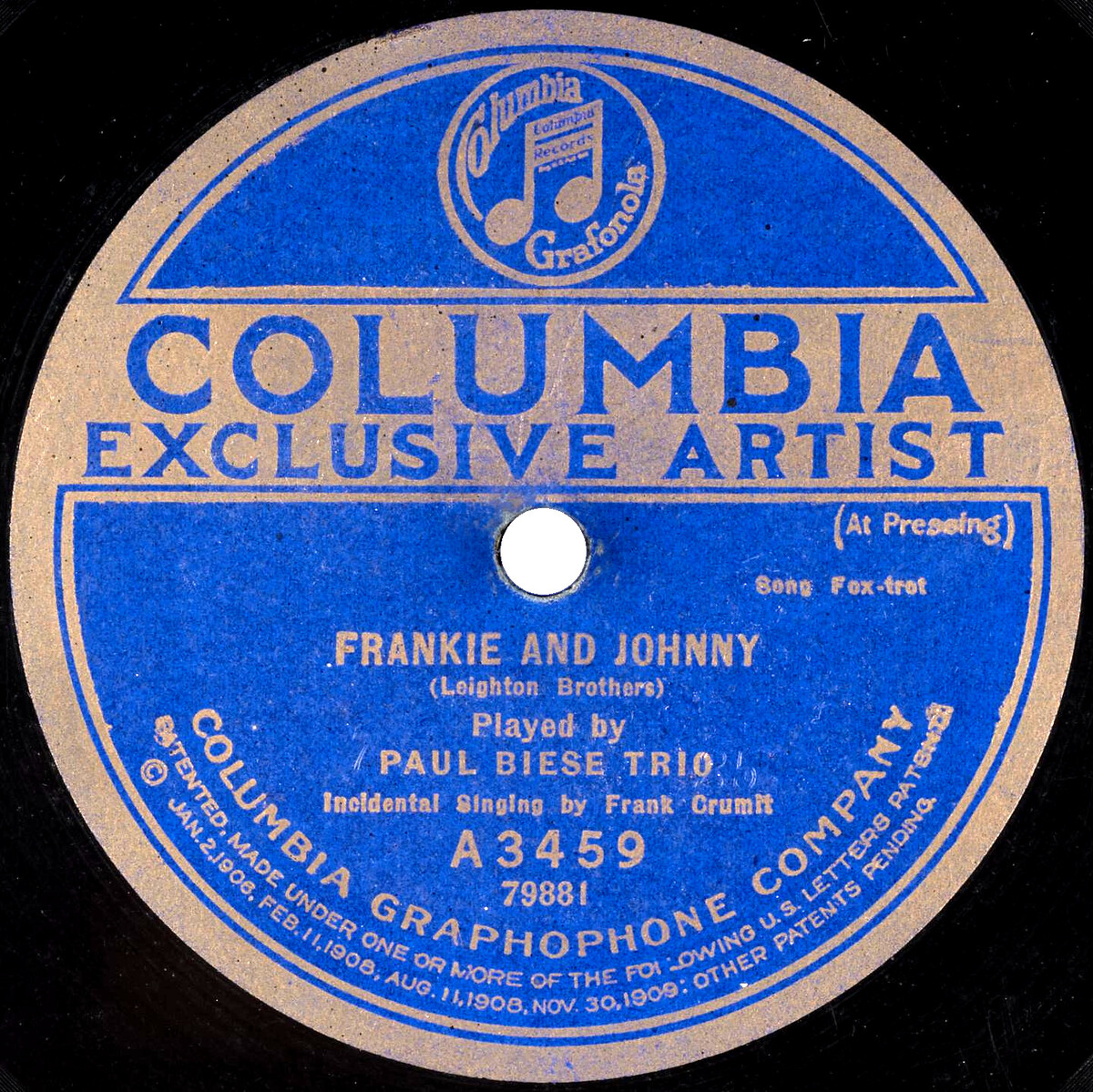 Frankie and Johnny / I Ain't Nobody's Darling by Paul Biese Trio ...