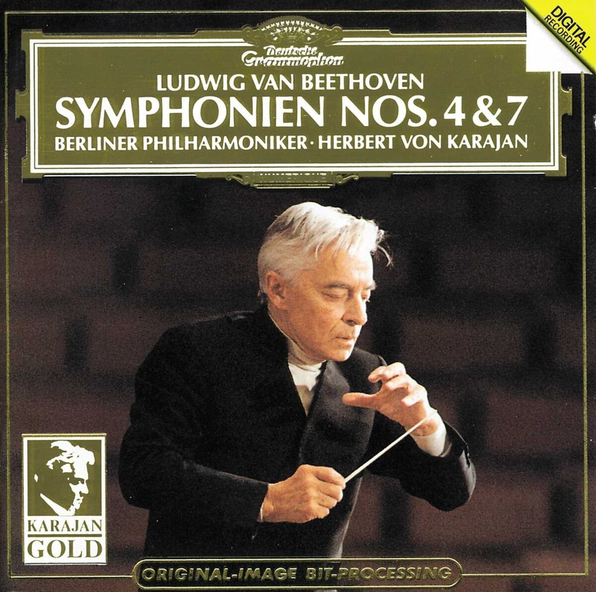 Symphonien Nos. 4 & 7 by Berliner Philharmoniker / Karajan (Album; Deutsche Grammophon; 439 003 ...