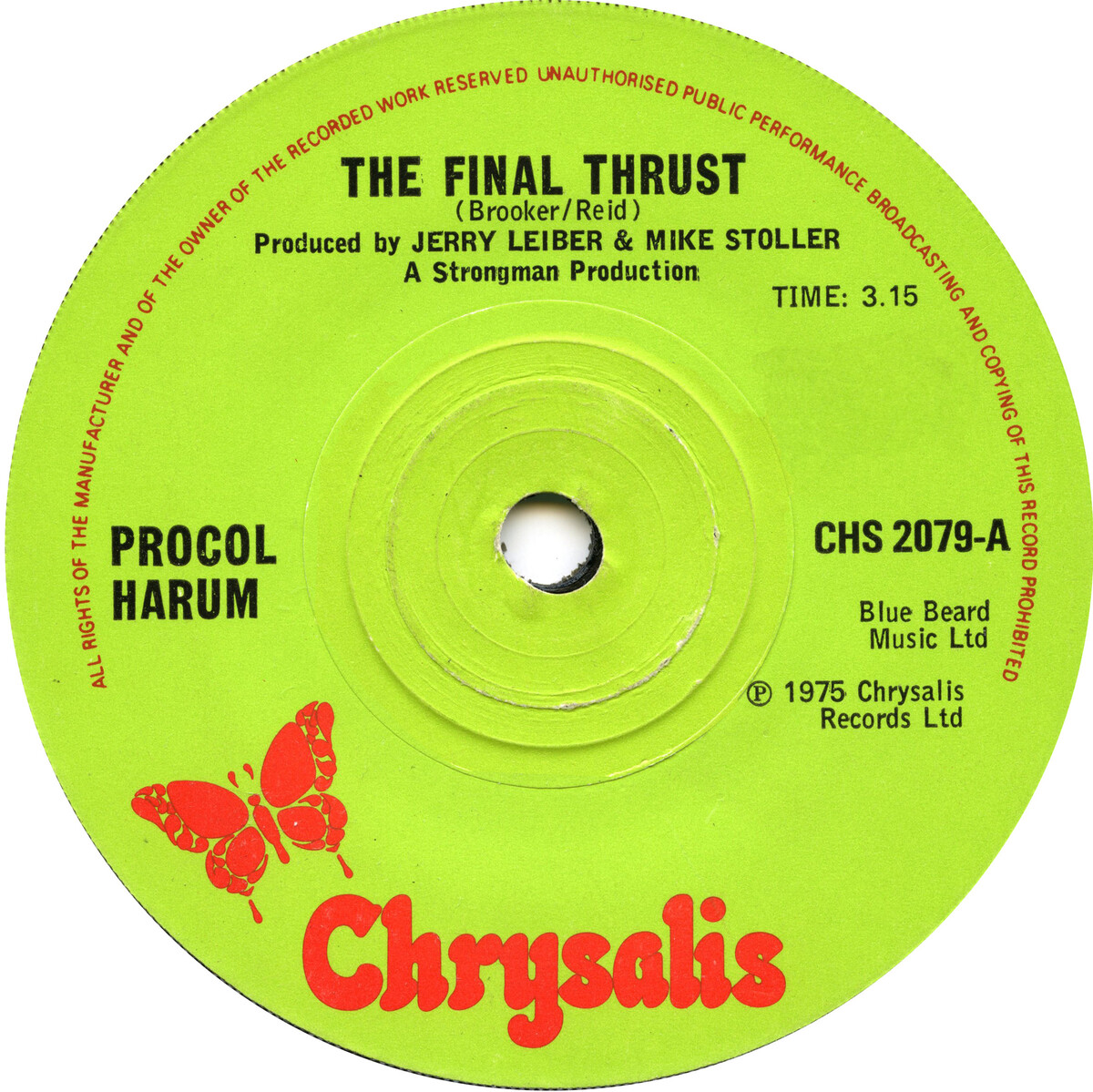 The Final Thrust / Taking the Time by Procol Harum (Single, Progressive ...